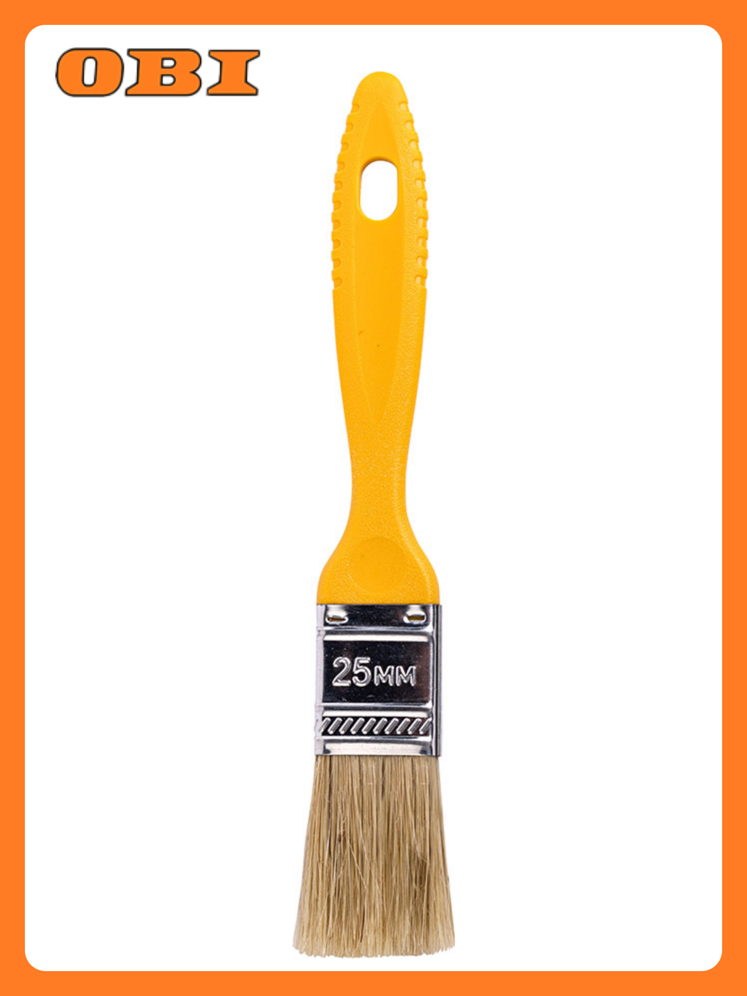 Кисть KORVUS Хобби плоская , натуральная щетина, пластиковая рукоятка, 25 мм