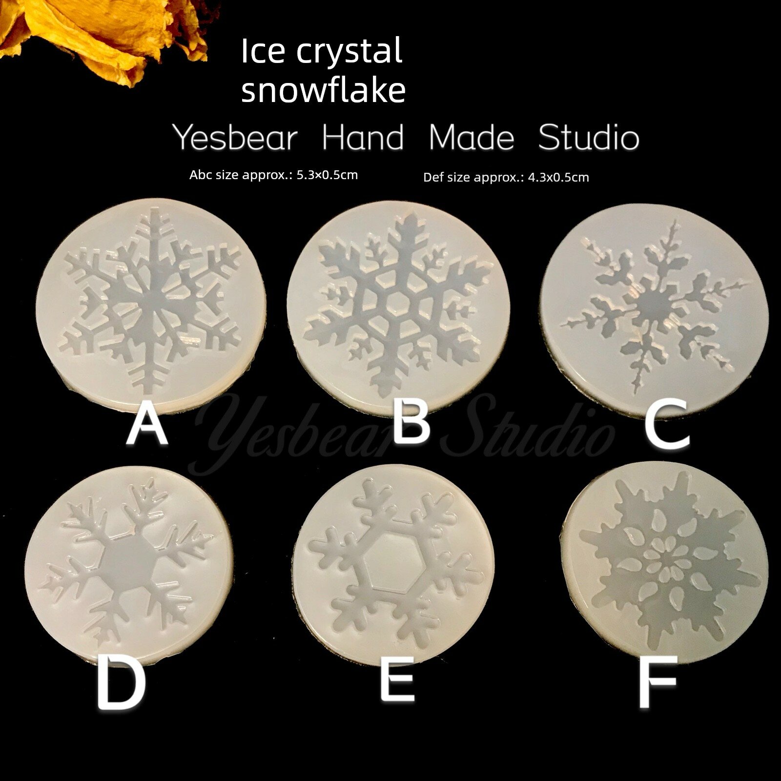 Коллекция форм для снежинок Yesbear Big Bear, ручная работа, с отверстием для подвешивания, 3-в-1, 4-в-1, для