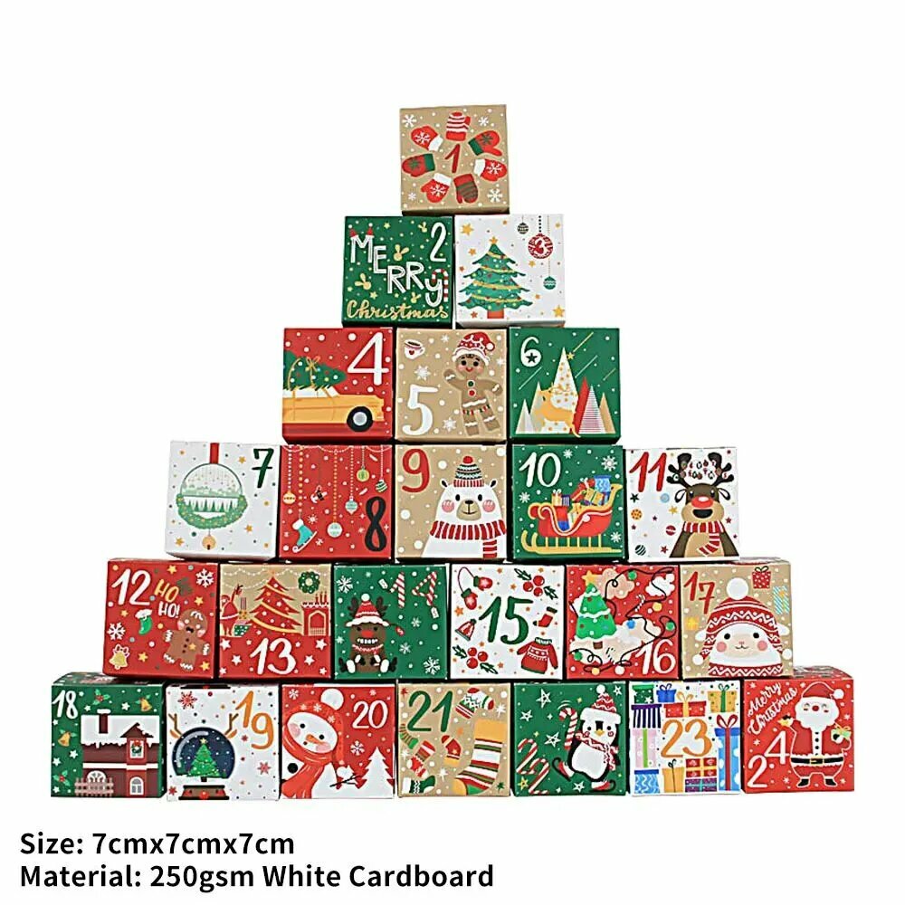 Набор коробочек для новогоднего адвент календаря 24 шт