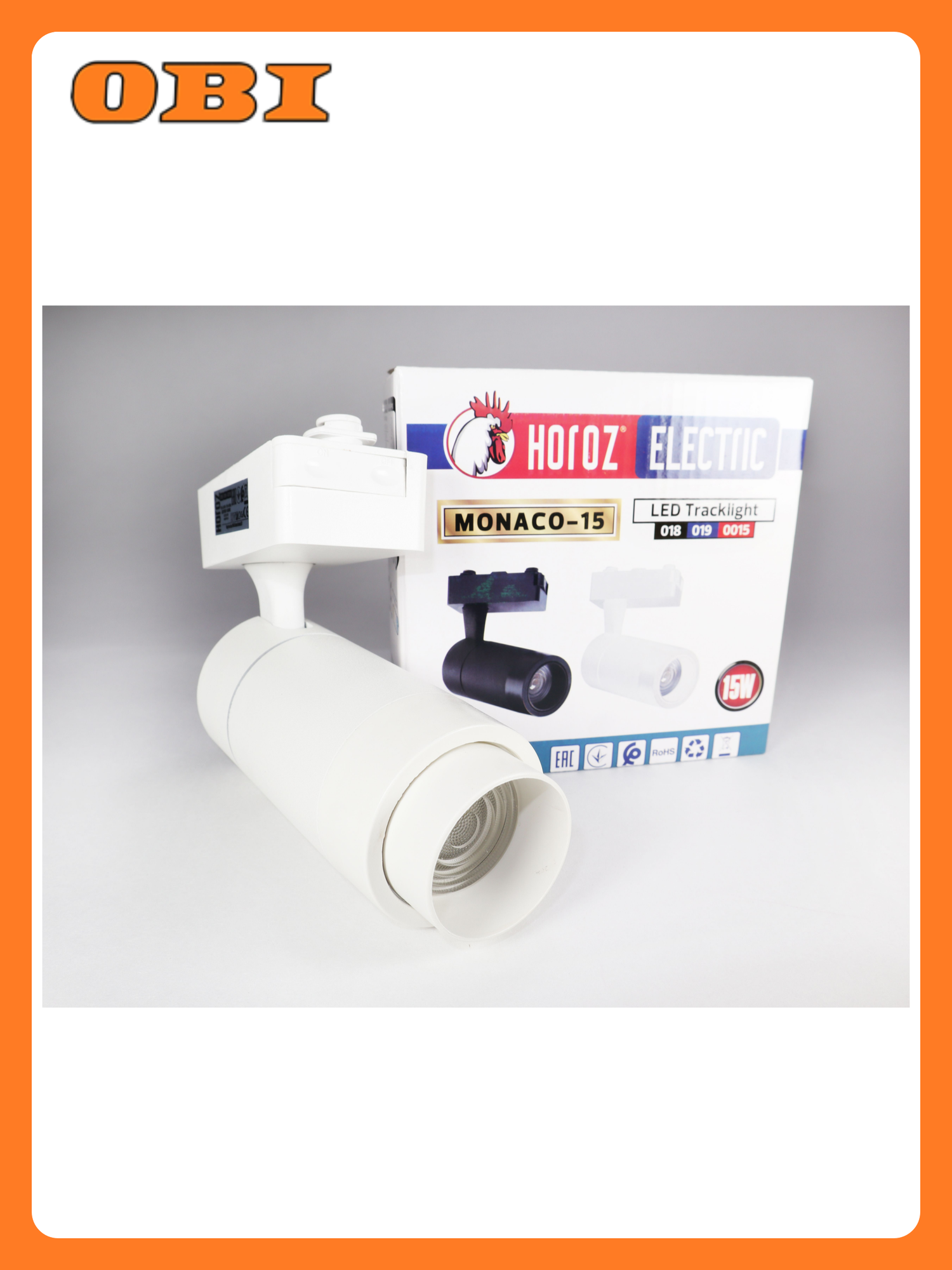 Трековый cветильник MONACO-15 018-019-0015 HRZ11100024 15W 150х130х47мм D=59 мм