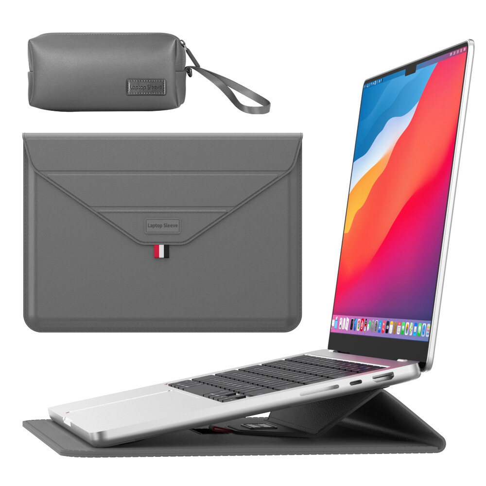 Серый чехол для ноутбука с аксессуарами для 13-14 дюймов, MacBook, ПК и ноутбуков