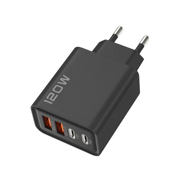 Быстрое зарядное устройство Quick Charge 3.0, общая мощность 120 Вт, 4 порта USB Type-C, PD, сетевой адаптер для мобильных телефонов, iPhone 16, Samsung S24, Xiaomi 15.