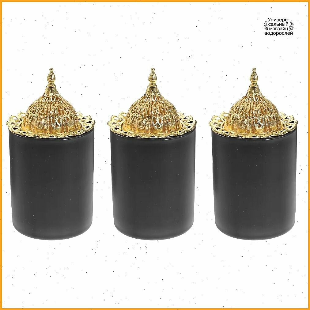 Набор из 3 черных ретро курильниц из керамики для ароматерапии и домашнего хранения