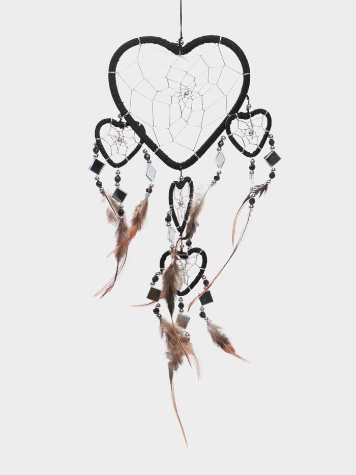 Ловец снов «Пять черных сердец», 0.7×16×45 см