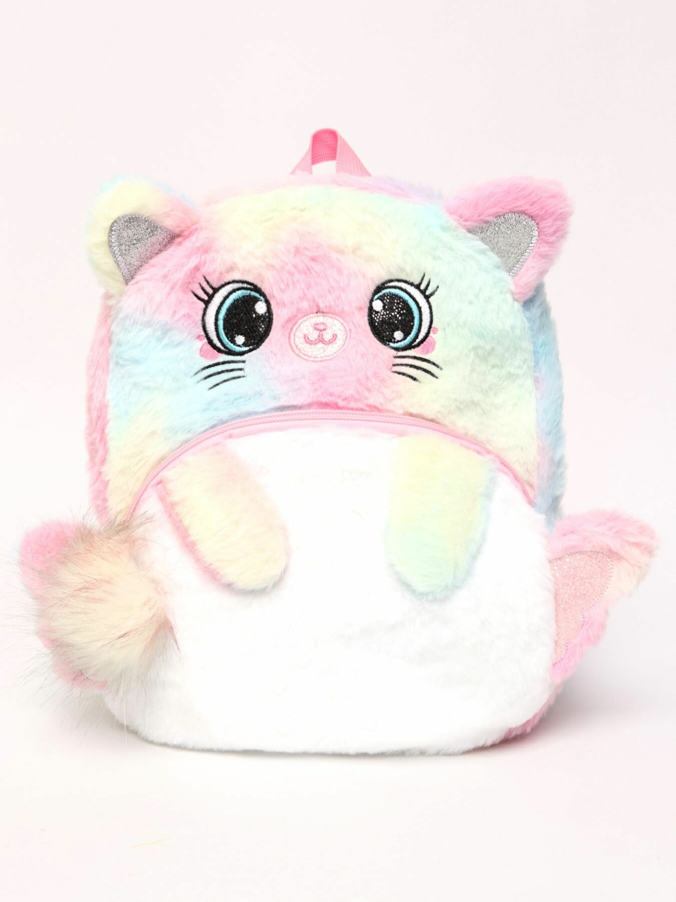 Рюкзак PIFPAF KIDS "Кошечка", дошкольный, мягкий, бирюзово-розовый