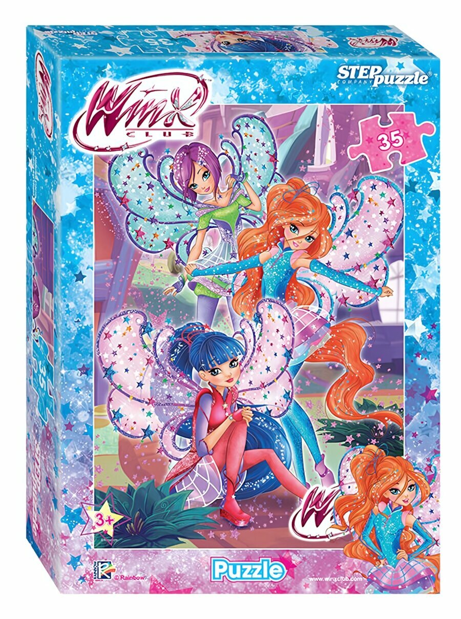 Пазл 35 элементов "Winx Club" для детей от 3 лет, размер 23x33см, картон, Россия, Step Puzzle
