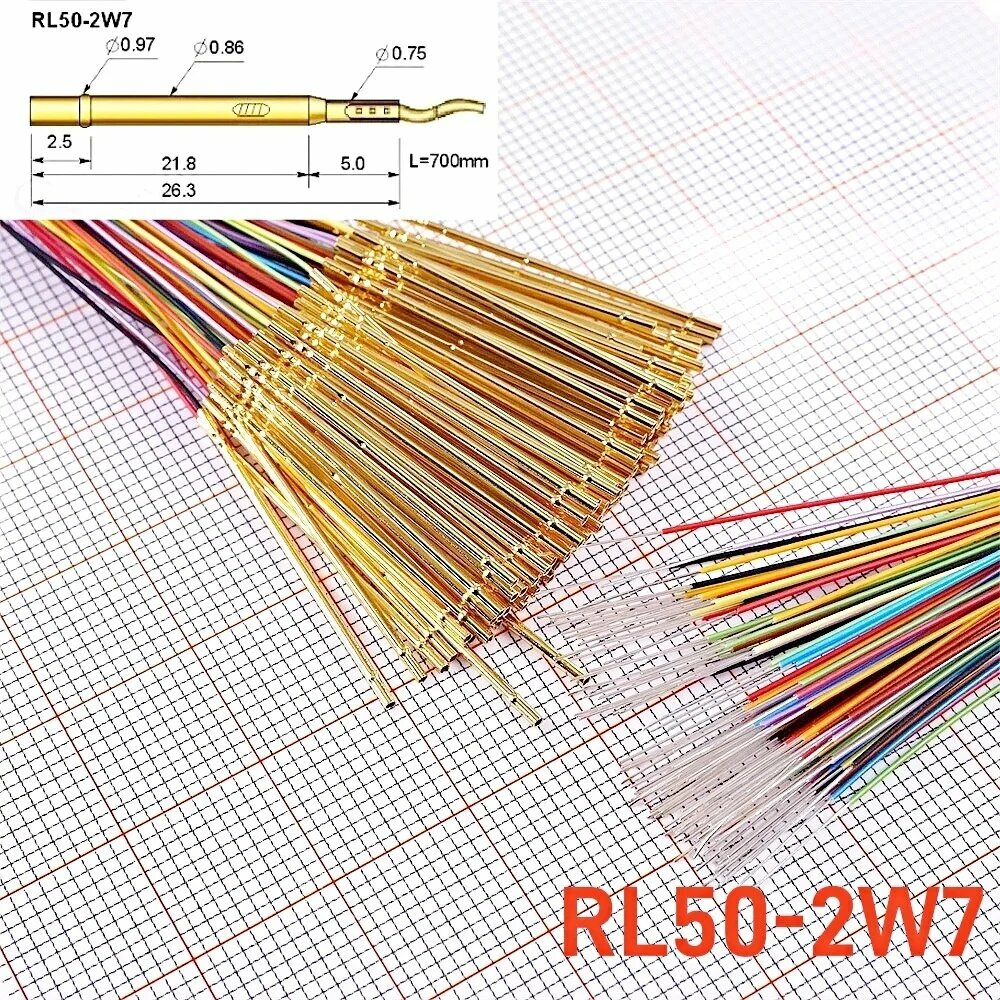 100 шт. пружинные щупы RL50-2W7, позолоченные