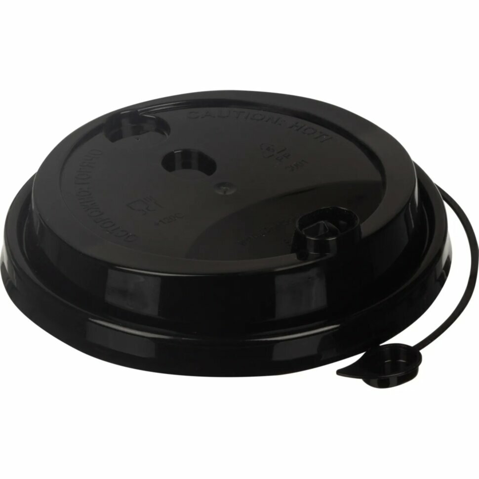 Крышка д/стакана с питейн. ПП d-90мм матовый/черн, 1000шт/кор (3001М/Ч), 2368979