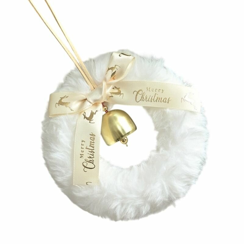 Плюшевый Рождественский венок-белый