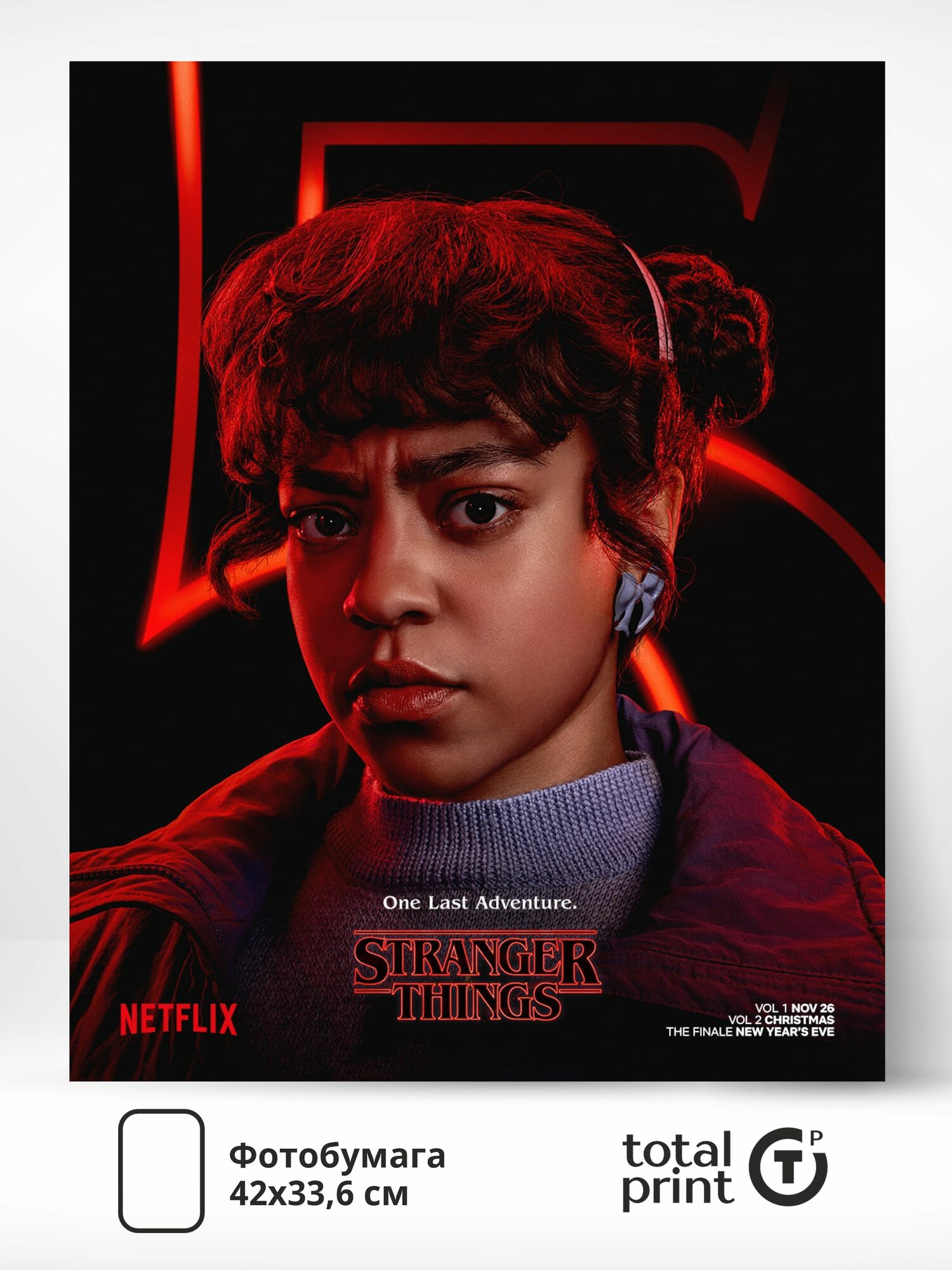 Постер Stranger things, Очень странные дела, 5 сезон, 42х33,6 см, TotalPrint