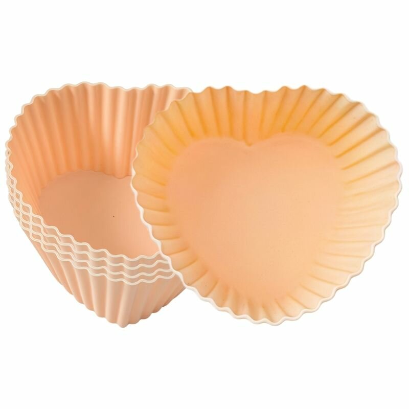 5 силиконовых формочек для торта-в форме сердца