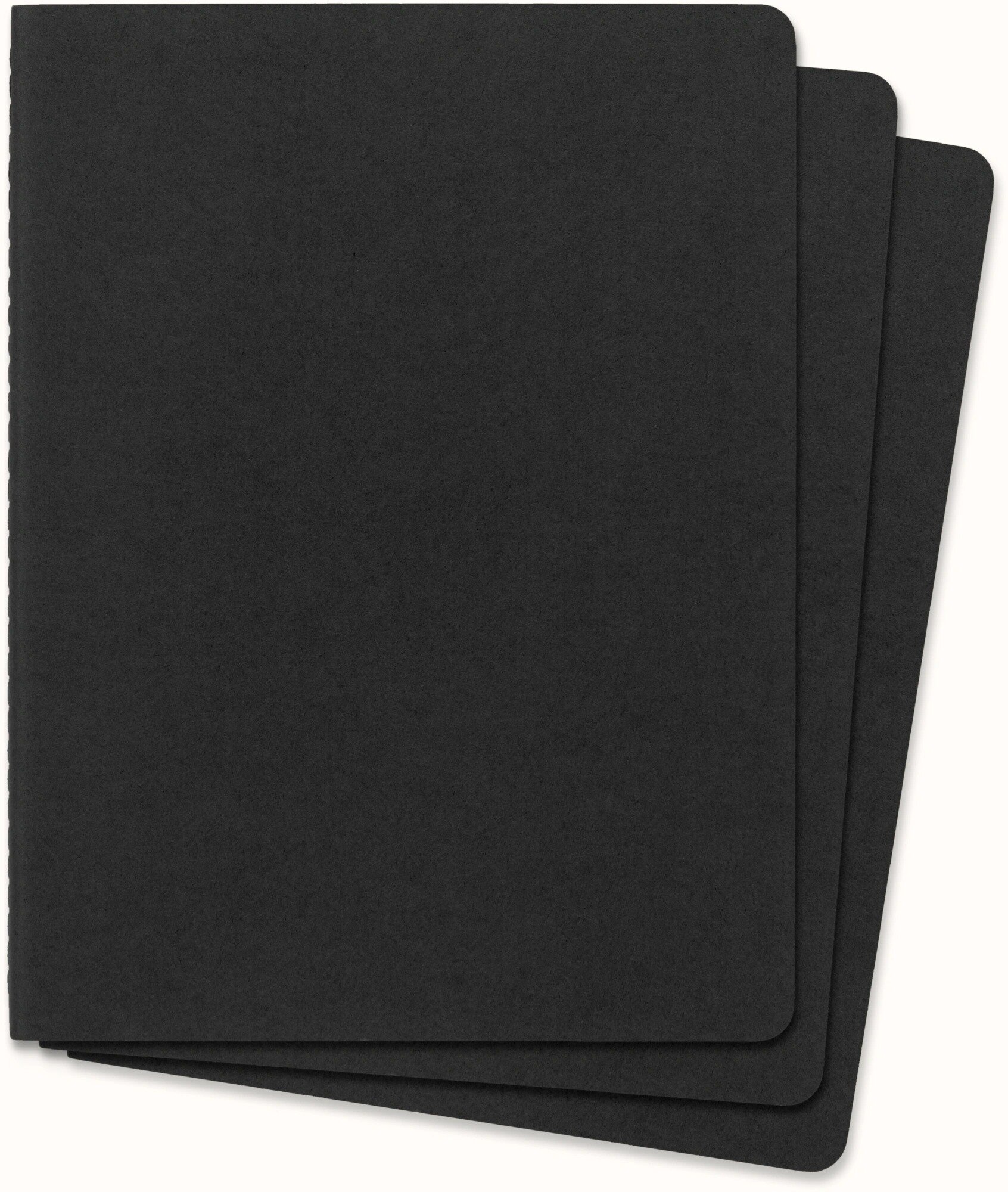 Набор блокнотов Moleskine Cahier Journals QP322 XL 190х250мм, обложка картон, 120стр, клетка, черный (3шт)