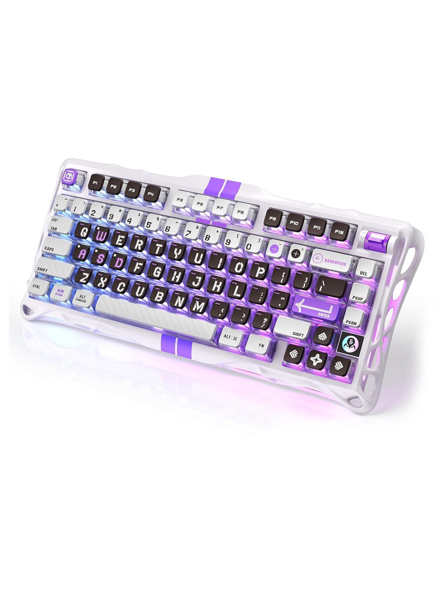 Gravastar V75 HE Mecha Gray, белый/черный, игровая клавиатура