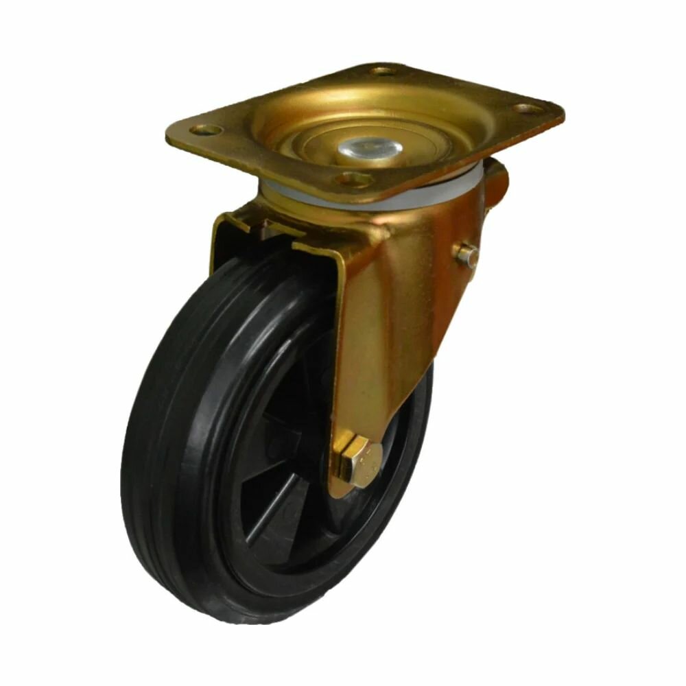 Колесо 160 мм для мусорных контейнеров кронштейн поворотное MFK-TORG 4001160-KU-АНОД