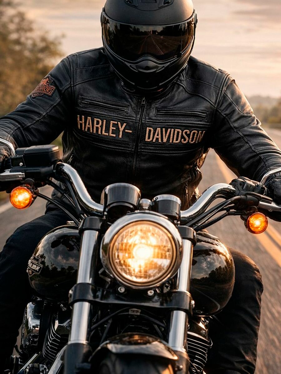Мотокуртка Harley Davidson из натуральной кожи размер: 2XL
