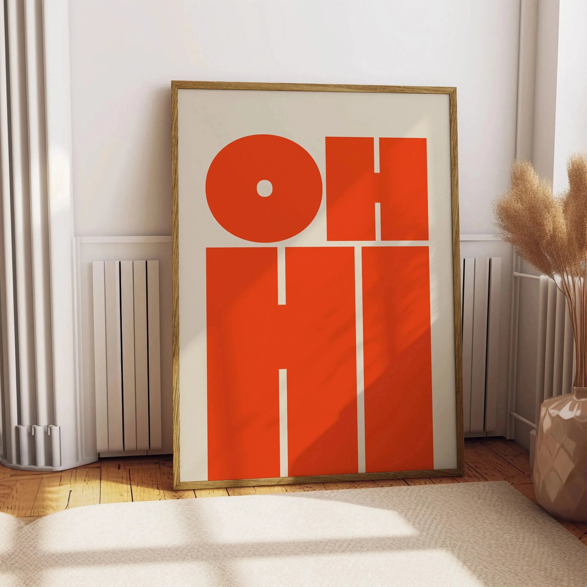 Retro OH HI and CAIO Modern Typesetting Canvas Printing Bold Font Wall Art Posters for Modern Living Rooms & Home Decor Gifts
