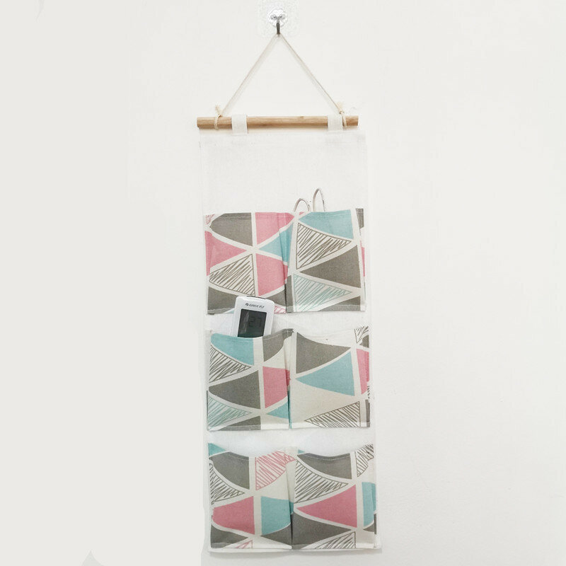 Хлопковая льняная ткань Сумка для хранения нижнего белья для ванной комнаты на стене, в общежитии, многофункциональная