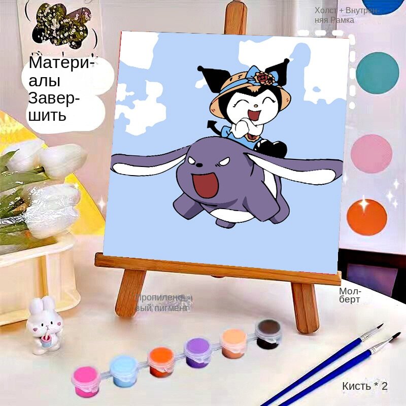 Цифровая картина маслом 20*20, аниме, раскраска маслом, ручная роспись маслом, декор для спальни.