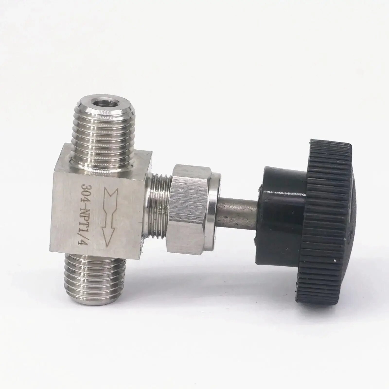 Игольчатый клапан 1/4 дюйма NPT 304, контроль расхода воды, газа и масла из нержавеющей стали, 64 бар