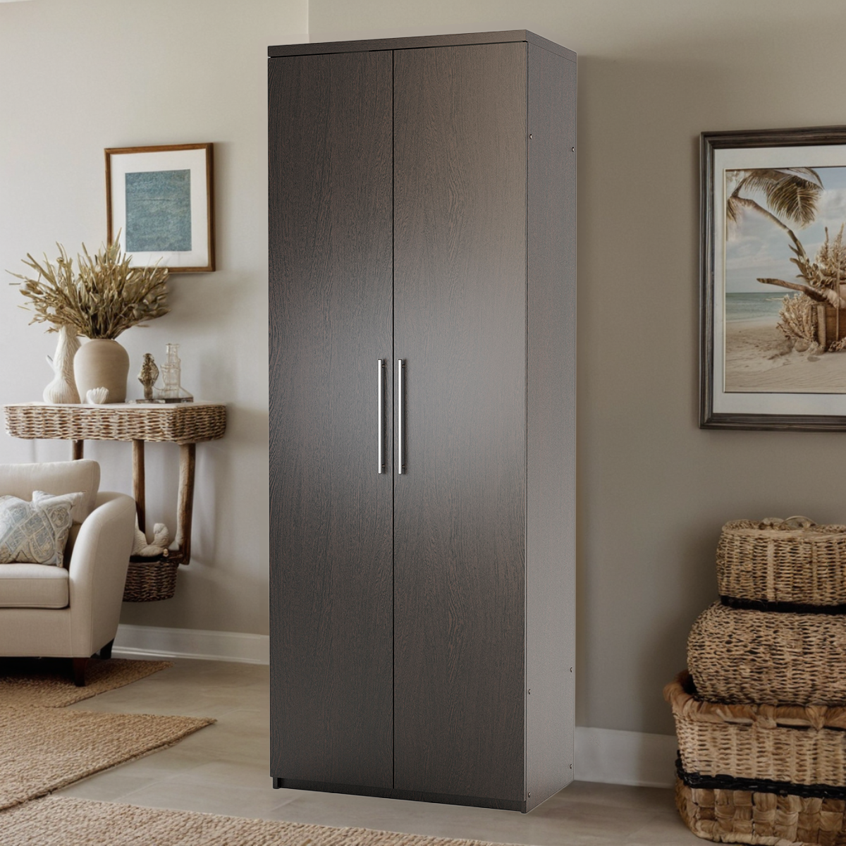 Шкаф комбинированный Ритм МК-22 100х45х240 см, распашной, в прихожую, лдсп Венге