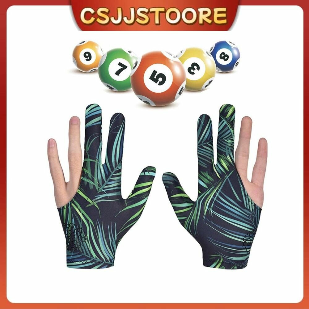 Дышащие бильярдные перчатки, 3 пальца, для левой руки