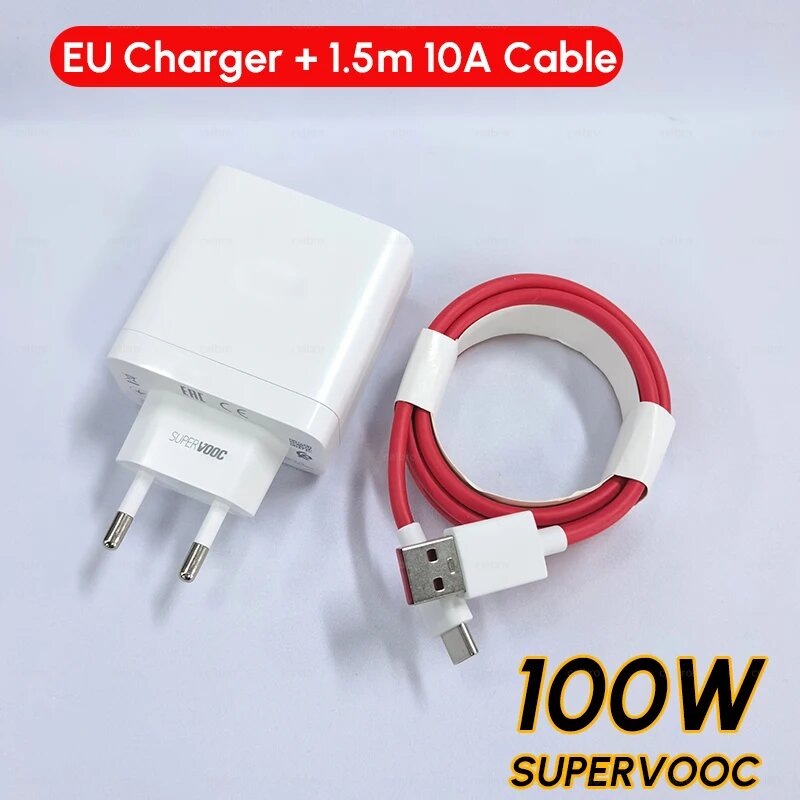 EU Charger 100W SuperVooc + 1.5m Type-C кабель