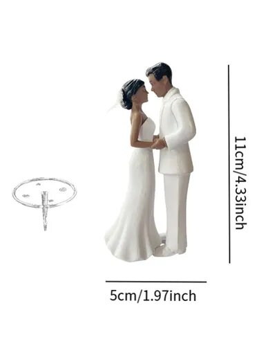 Элегантная фигурка на свадебный торт Жених и невеста 11x5 см