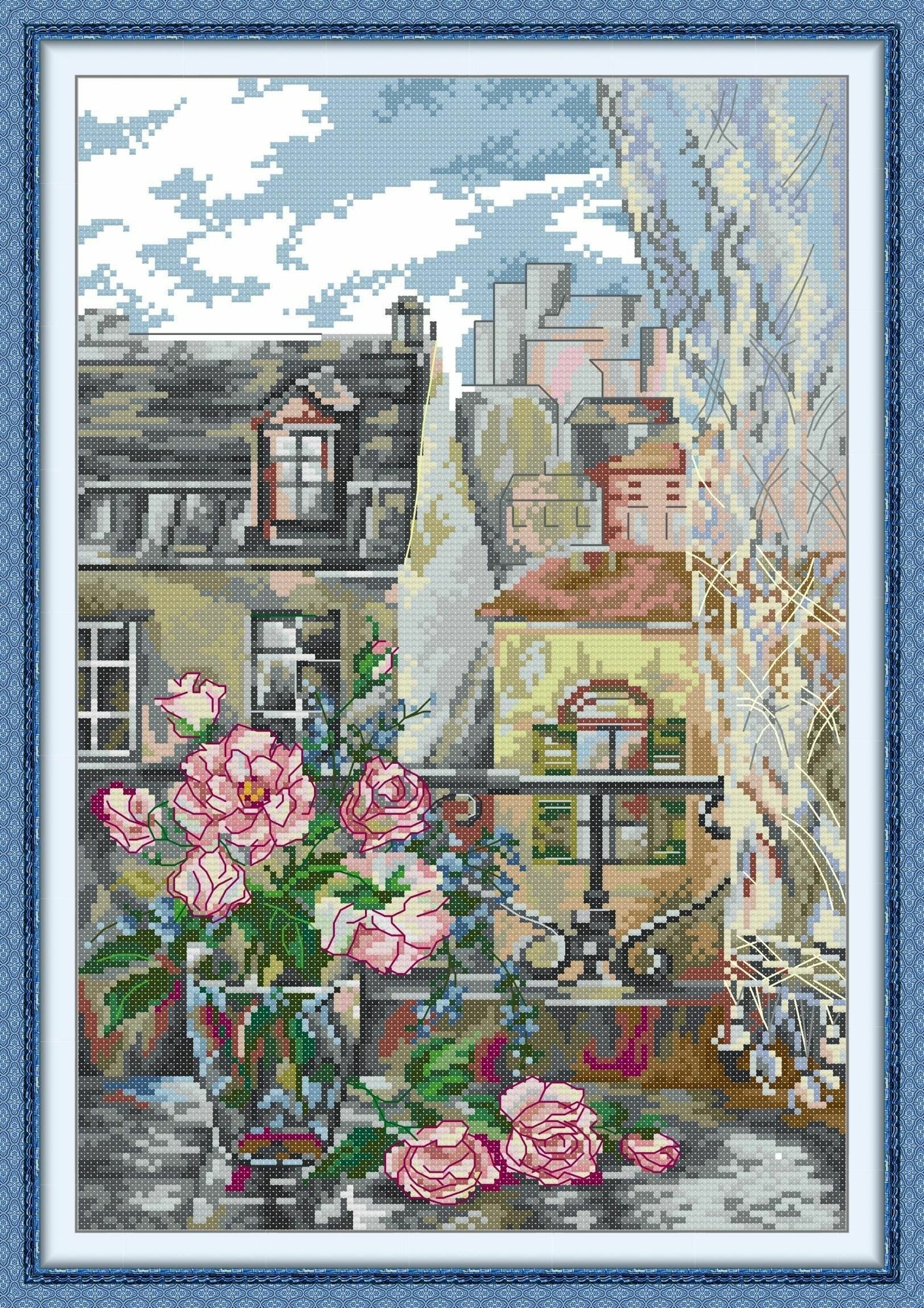 Эксклюзивный бестселлер для вышивания крестиком 37x52 см Утро в Париже 11CT