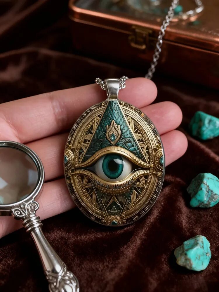 Всевидящее Око, Амулет, от сглаза, защитный оберег, талисман на удачу и богатство, Ожерелье 30*40MM