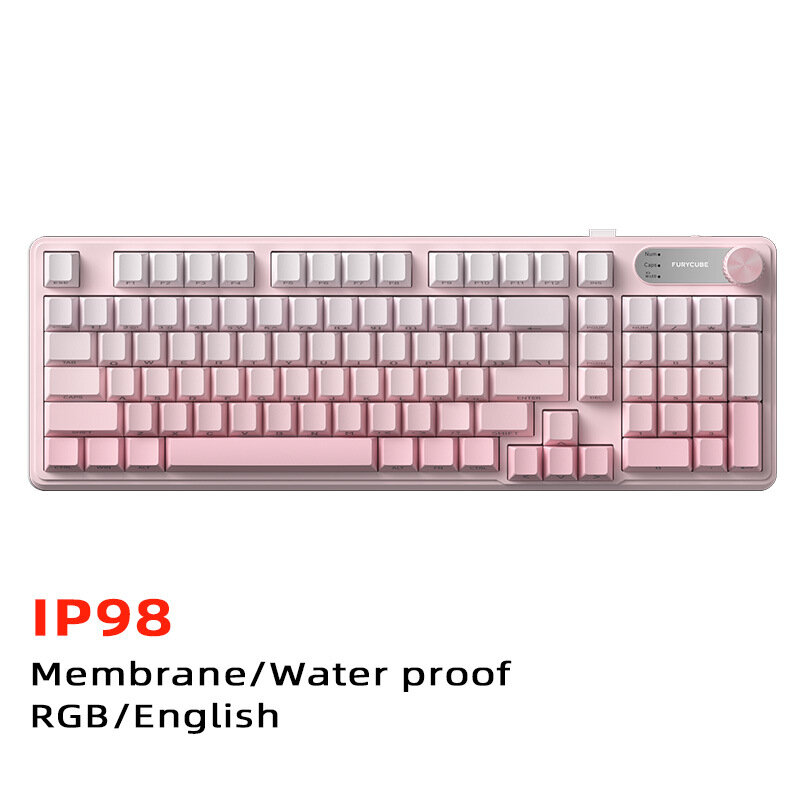 Клавиатура FURYCUBE IP98 с механическим ощущением, водонепроницаемая, для компьютерных игр, киберспорта, высокого внешнего вида, проводная, бесшумная