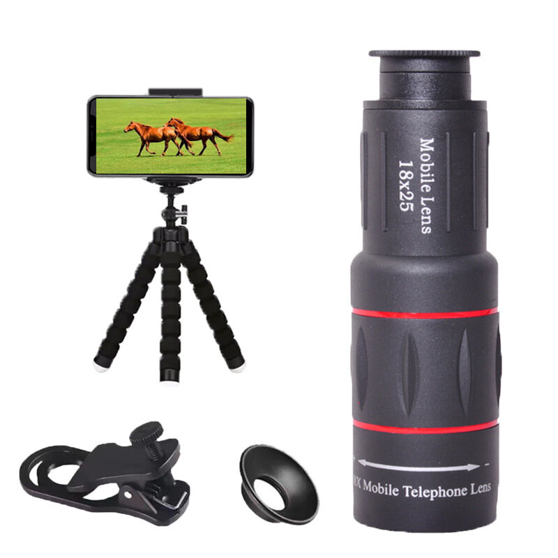 Телефонный телеобъектив, внешний объектив, концертный 22x HD телескоп, наружная фотография на телефоне, монокуляр, металлический телеобъектив