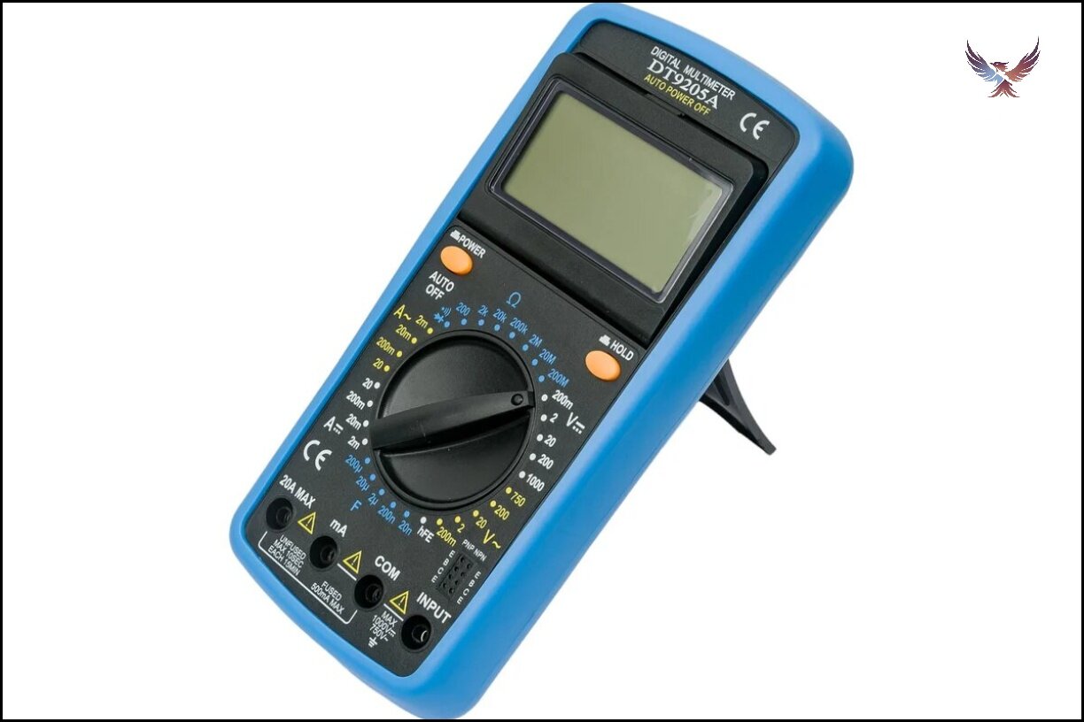 Мультиметр цифровой DT9205A, большой дисплей, подставка, противоударный, прозвонка