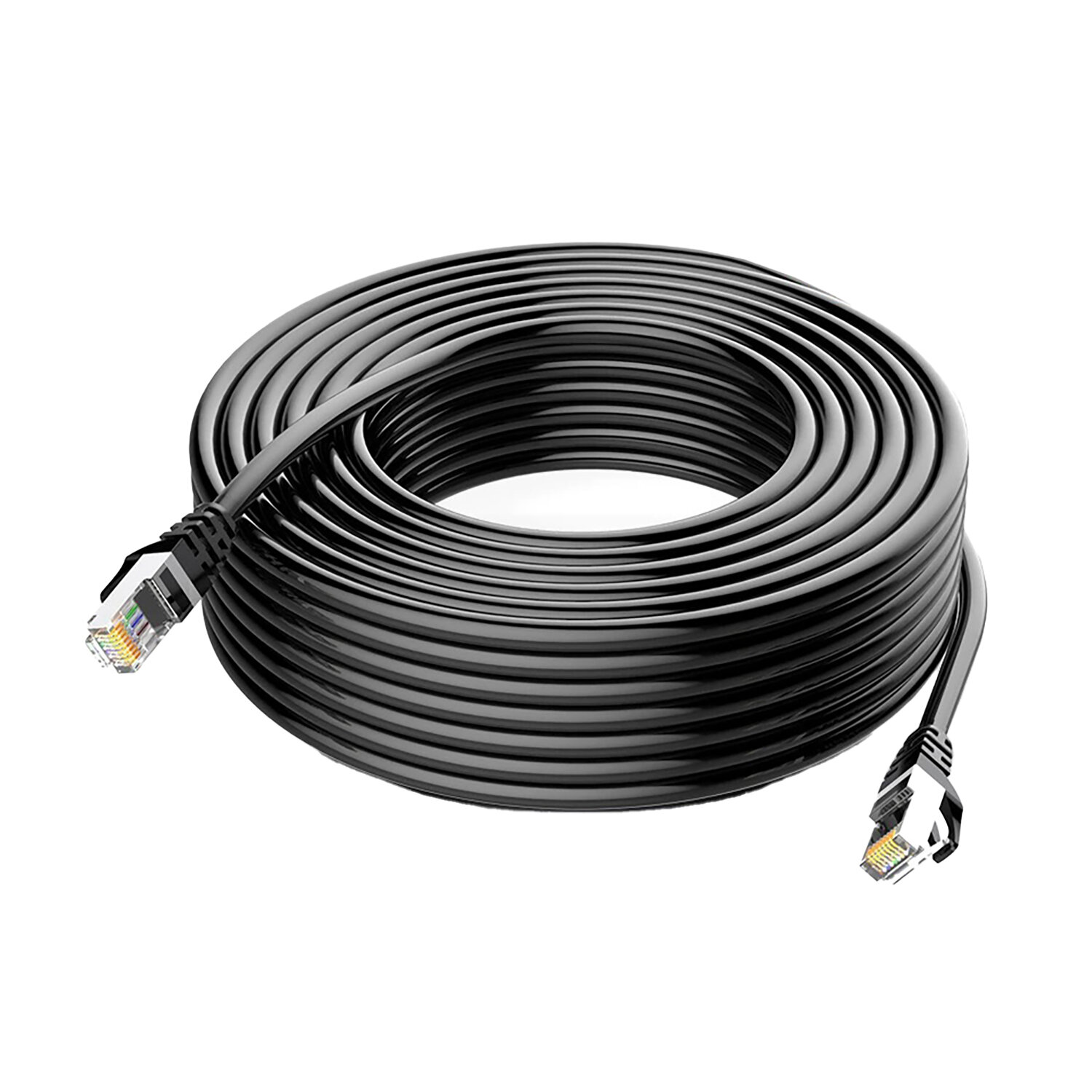 Вот перевод на русский язык: Кабель Ethernet CAT6 2м/5м/10м, гигабитный патч-корд, позолоченные контакты RJ45, ультратонкий сетевой кабель для компьютера, роутера, TVBox, сетевой адаптер, черный