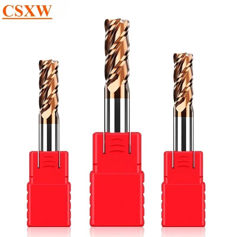 Фреза с покрытием из сплава, вольфрамовая сталь, станок с ЧПУ Hrc55, верхняя фреза для бронирования угла, комплект фрез, фрезерный станок Endmil 4R0.5x4Dx50L