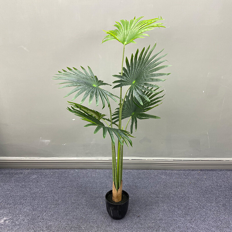 Тропическое искусственное растение, калифорнийская пальма, веерная пальма, напольный бонсай, декор для гостиной, зеленое растение, искусственный цветок