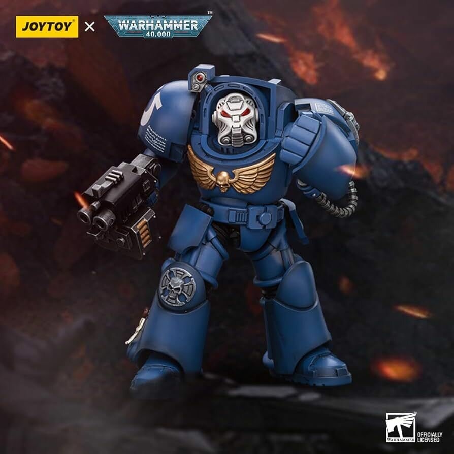 Подвижная фигурка JOYTOY Warhammer 40000 Ultramarines Terminator Squad Terminator with Storm Bolter