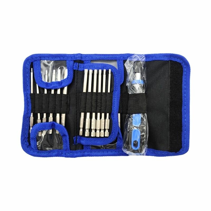 (1 набор 24 шт) Набор бит для отвертки 100 мм, хромированные, 24 предмета