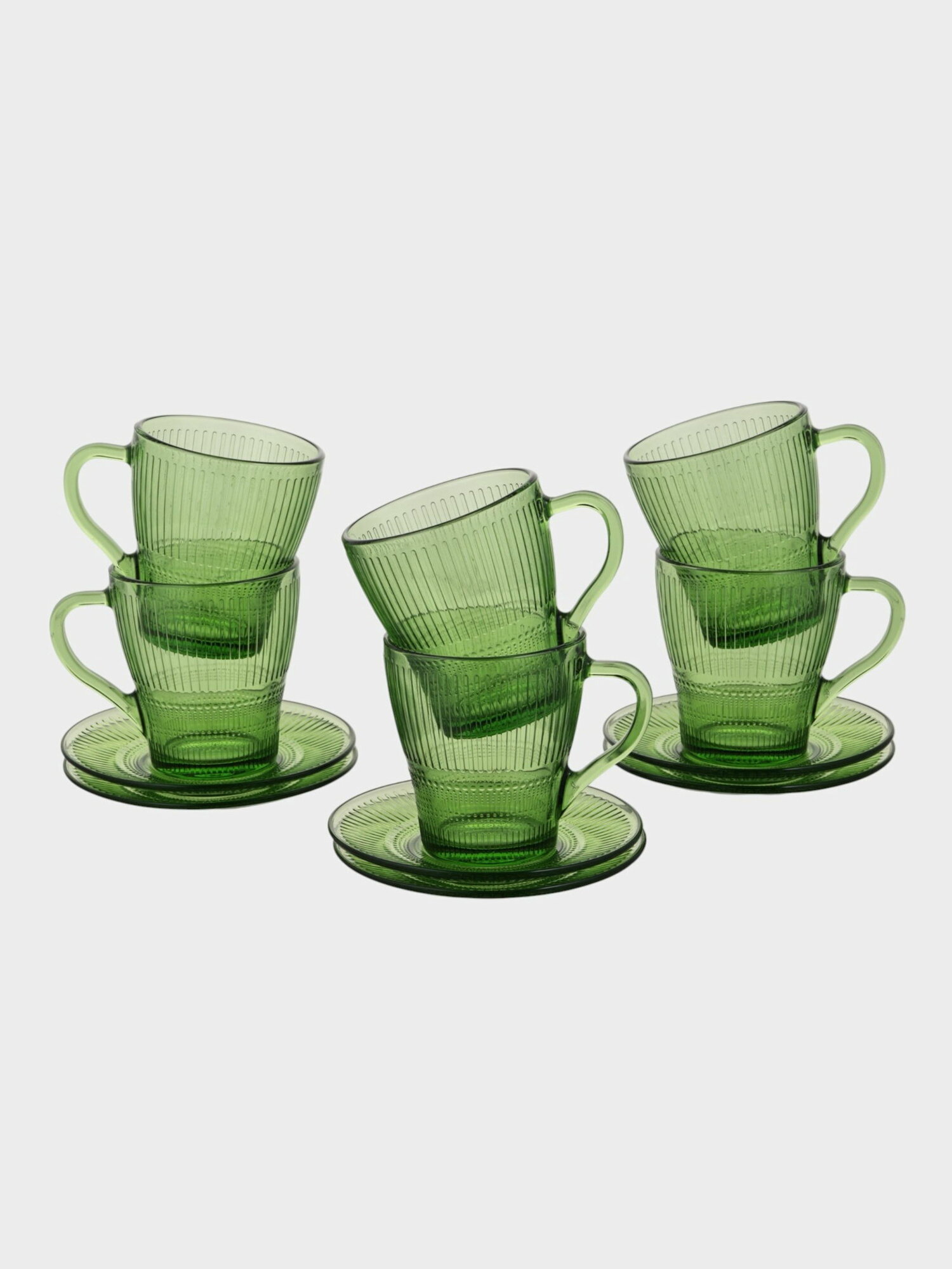 Набор чайный "Луиз", 12 предметов, стекло, шартрез, цвет: зелёный