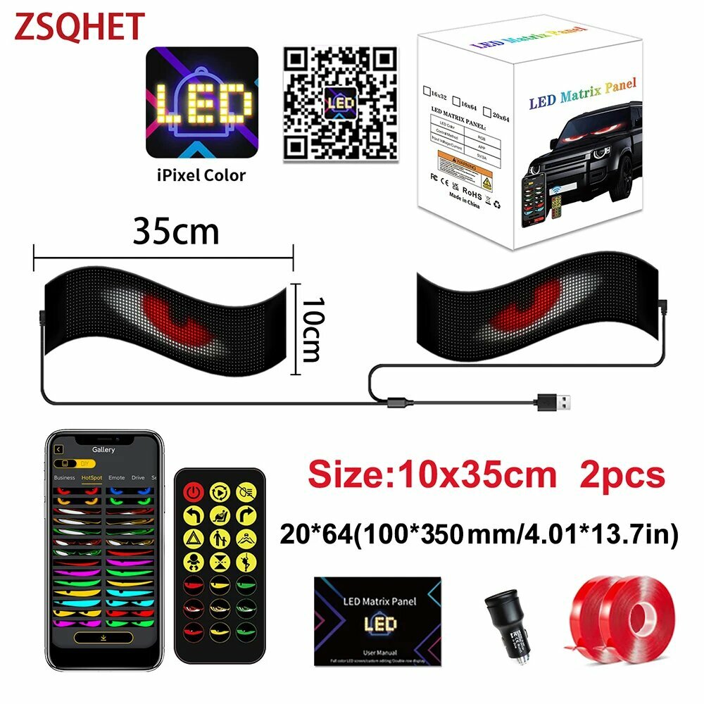 Светодиодный Матричный Пиксельный Экран ZSQHET Для Отображения Сообщений, Гибкая Бегущая Рекламная Панель Для Магазина