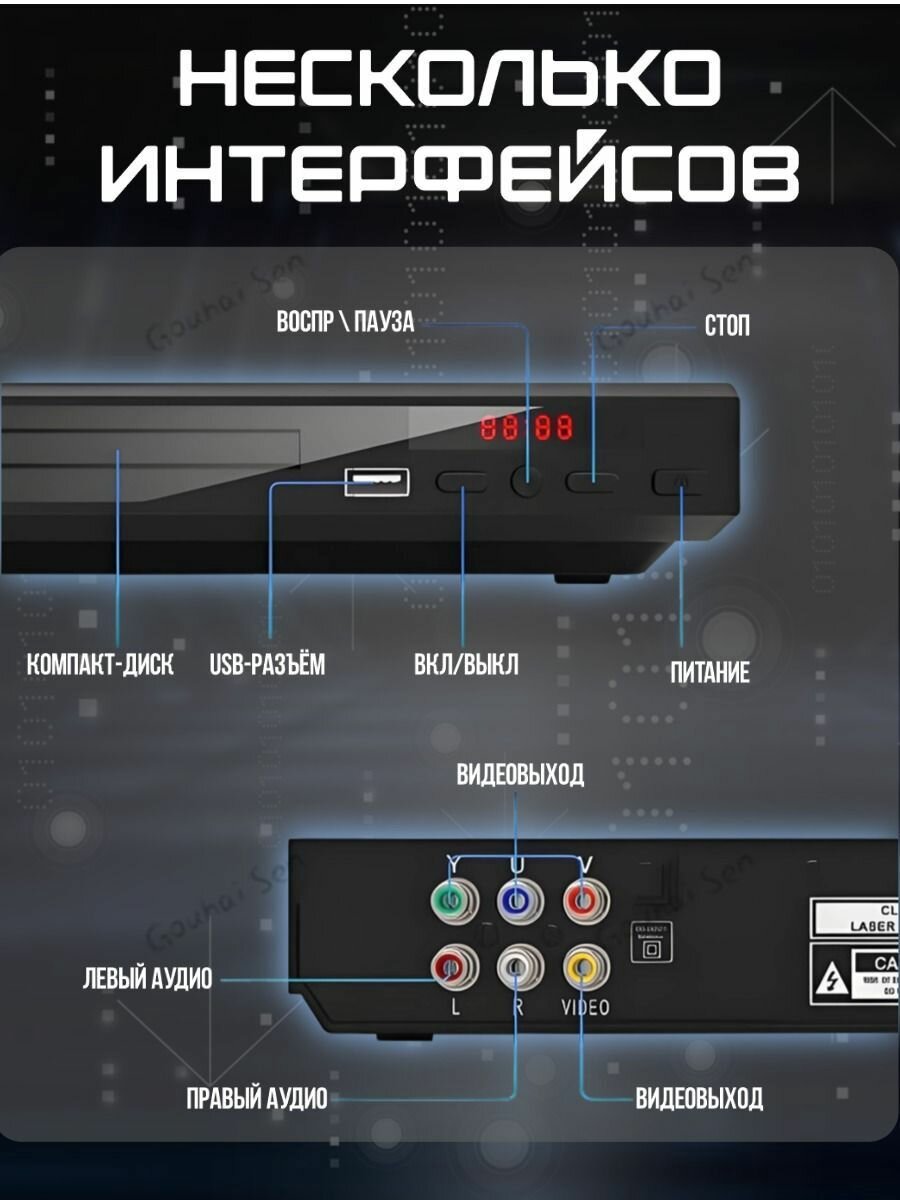 Портативный DVD-плеер DVD-225 Компактный и универсальный проигрыватель для дома