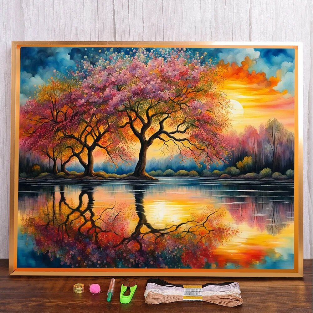 Набор для вышивки крестом "Фантазия природы" Meian 50x70cm, HMA125358, 11CT Cotton Thread