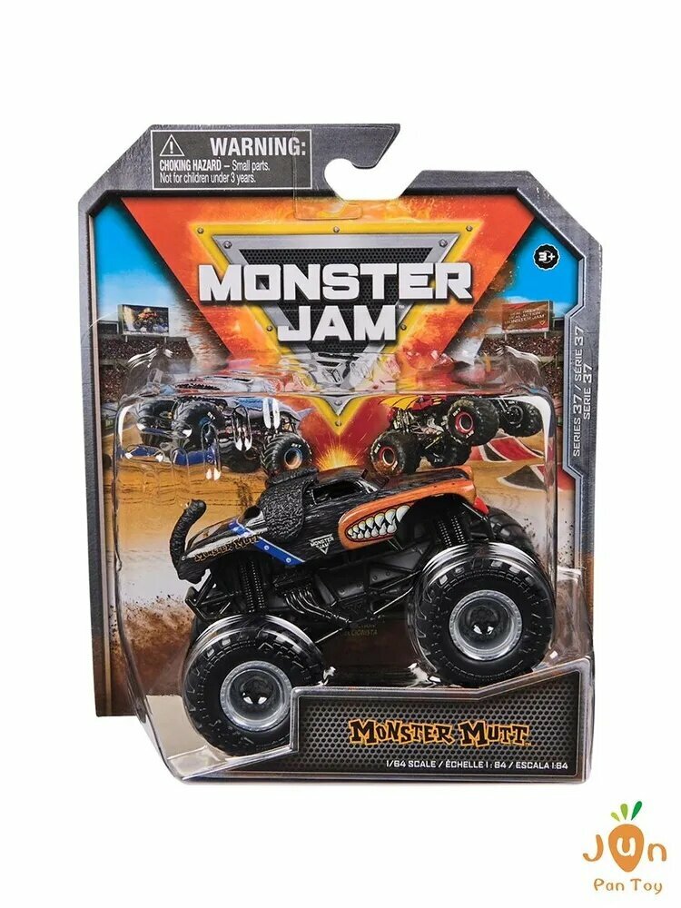 Monster Jam 1:64 Diecast Truck / Детская металлическая игрушечная машина Монстер Джем, масштаб 1:64, с детализированной окраской и проработанными шинами - отличный подарок для коллекции.