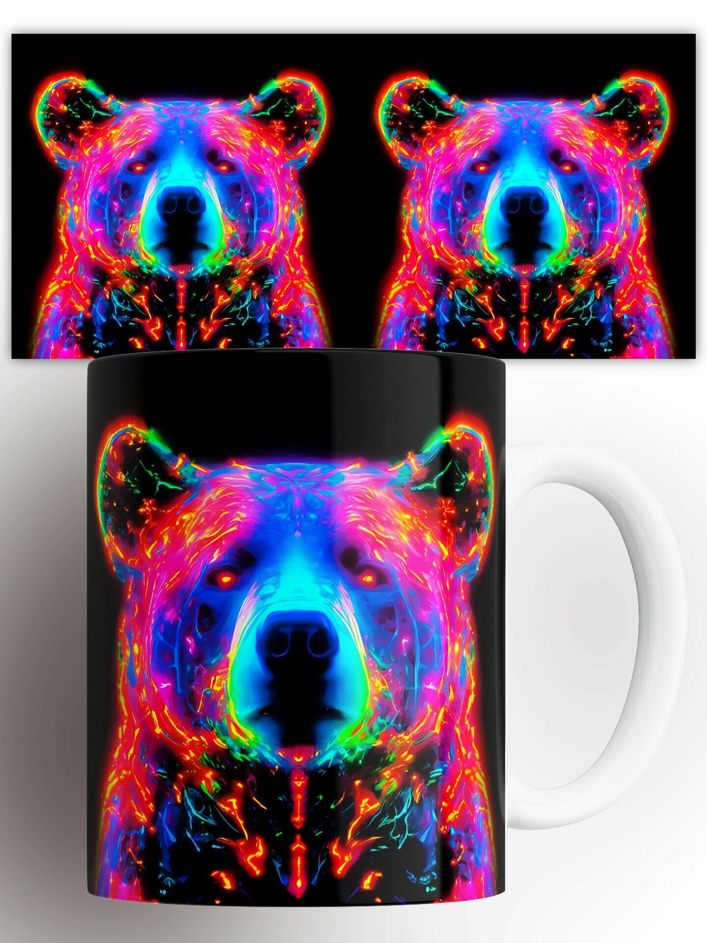 Кружка Медведь неон 330 мл