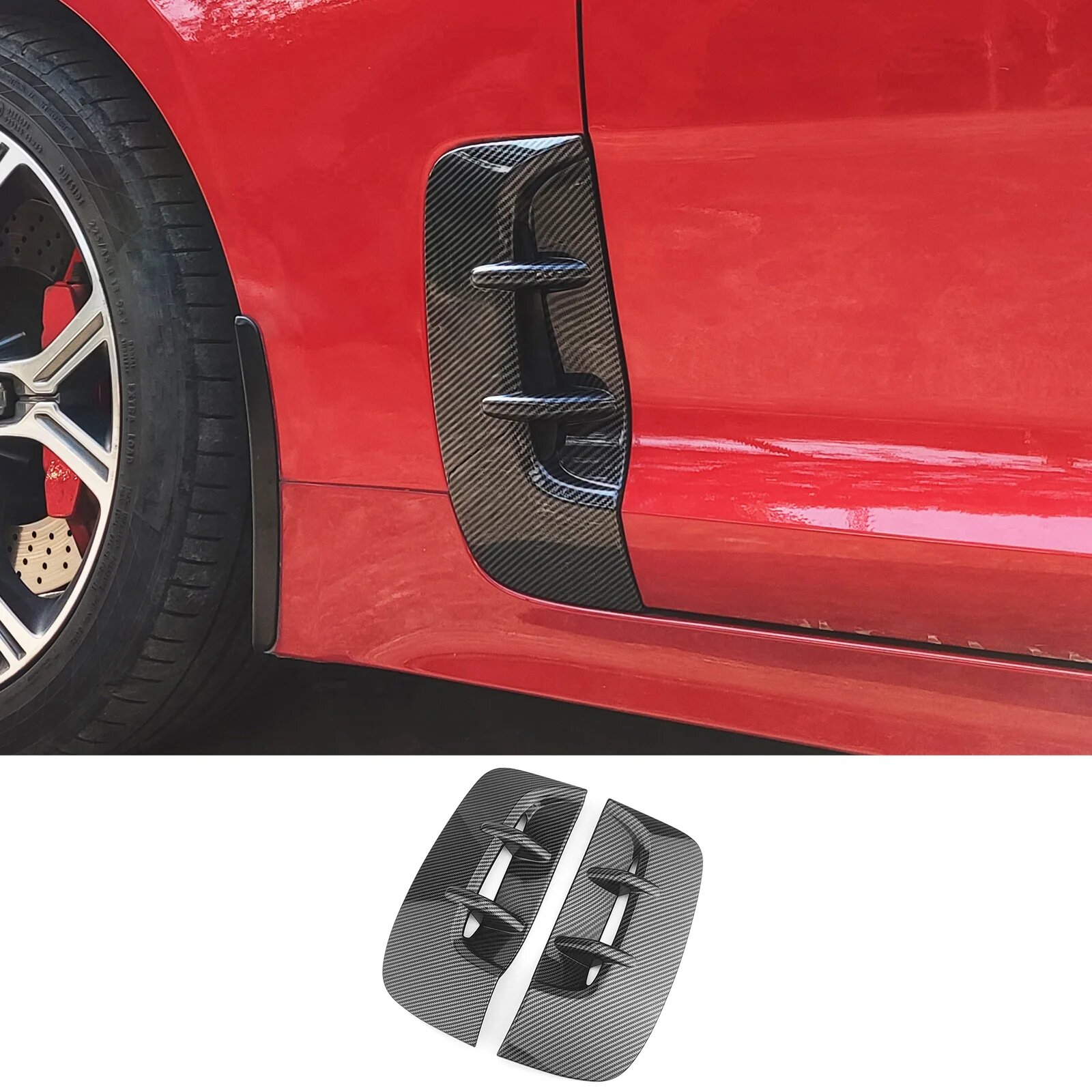 Крыло для боковой двери автомобиля, декоративная крышка для Kia Stinger 2018-2023, аксессуары для оформления внешней части Carbon Fiber