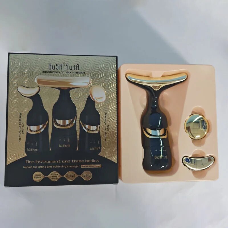 Микротоковый массажер для лица и глаз Bushiyuta 3 and 1-BLACK
