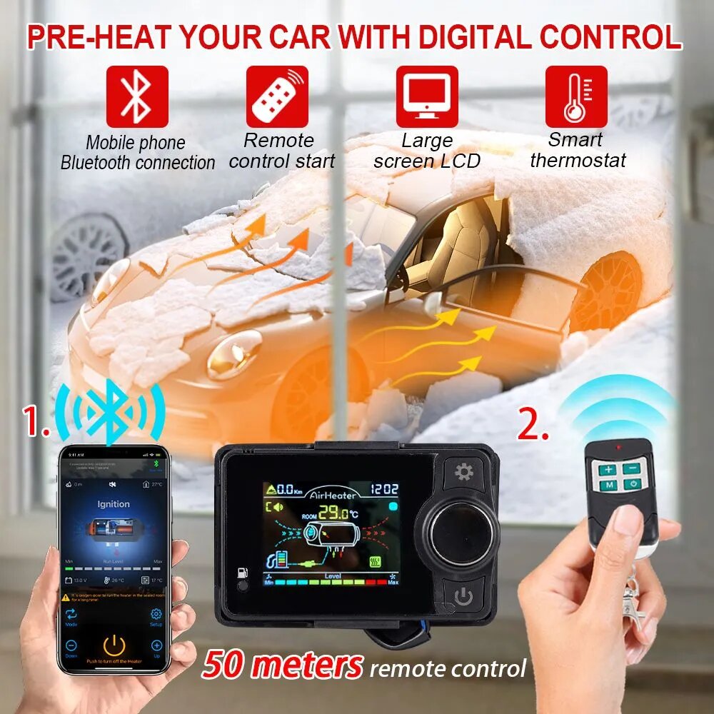 12В Контроллер дизельного стояночного отопителя с ЖК-экраном. / для Автономный воздушный отопитель салона авто. (переключатель+ дистанционного управления)