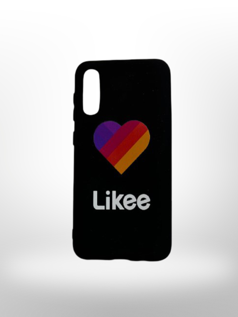 Защитный чехол-бампер на телефон Samsung A50 с принтом "Likee", черный