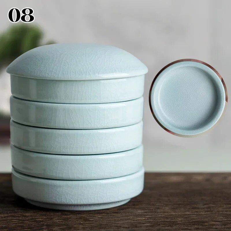 Керамическая палитра для акварельных красок 5 слоев 8x12см 8