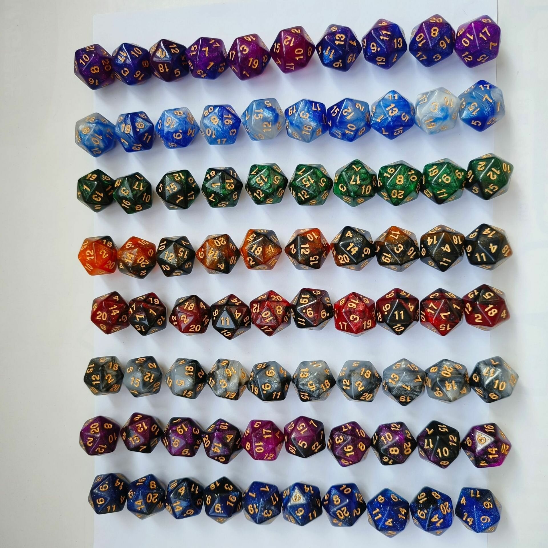 10 шт./компл. 10-сторонние многогранные кубики D10 Цифры циферблаты Настольная настольная игра