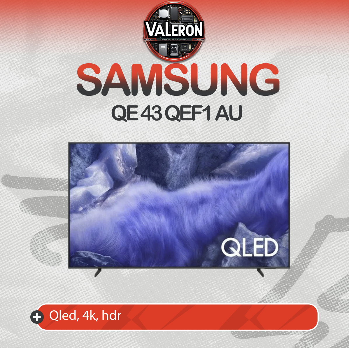 Телевизор Samsung QE43QEF1AUXRU, 43", 4K, QLED, HDR, Smart TV